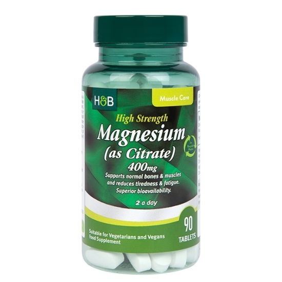 High Strength Magnesium (as Citrate), 400mg, 90 tablets, Holland & Bar ...