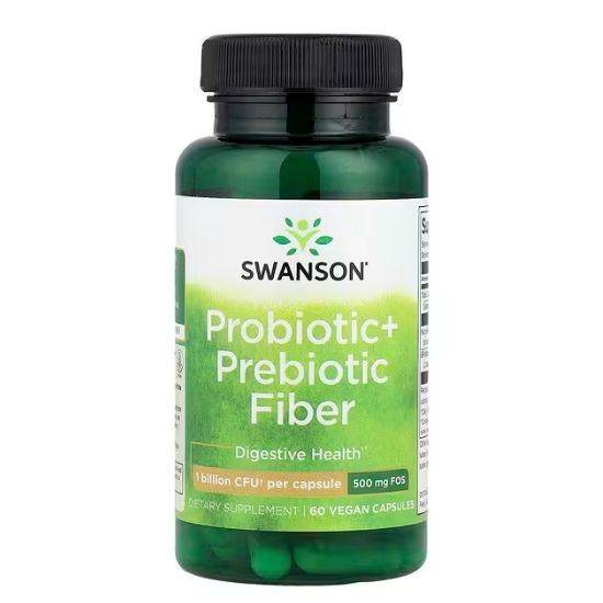 Probiotic + Prebiotic Fiber, 60 vcaps, Swanson– Vitax.ro