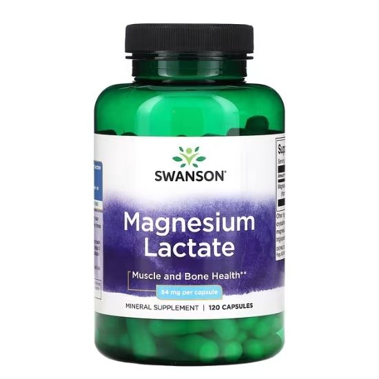 Magnesium Lactate, 84mg, 120 caps, Swanson– Vitax.ro