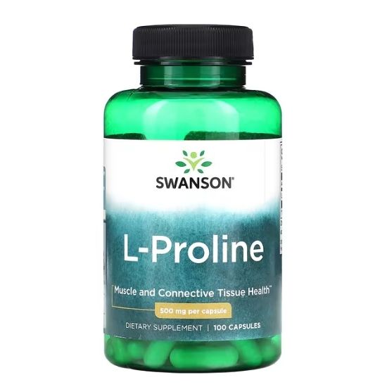 L-Proline, 500mg, 100 caps, Swanson | Vitax.ro
