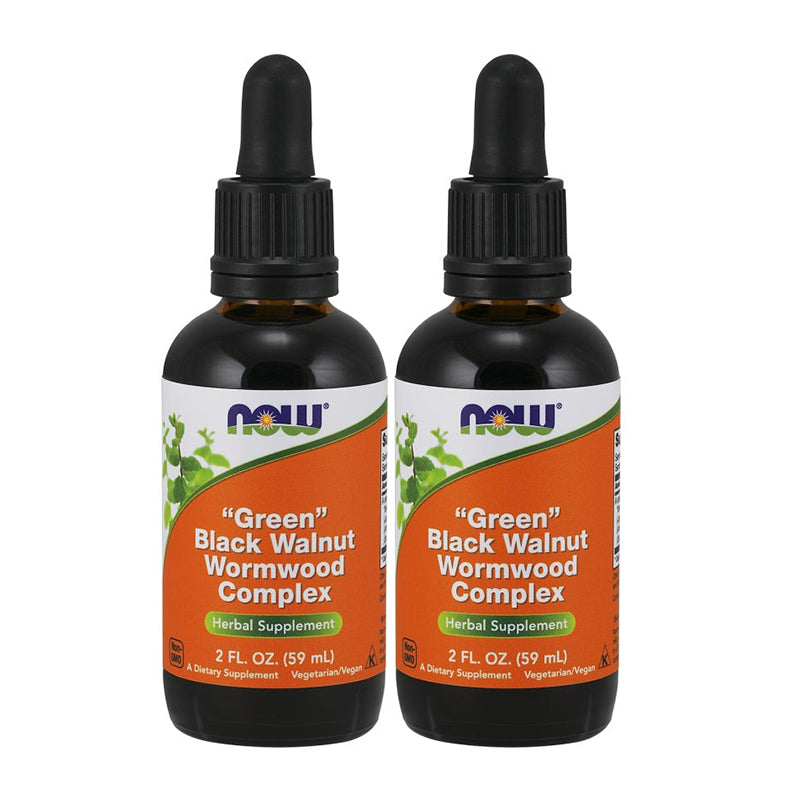 Pachet 2x Green Black Walnut Wormwood Complex, 59 ml, NOW Foods– Vitax.ro