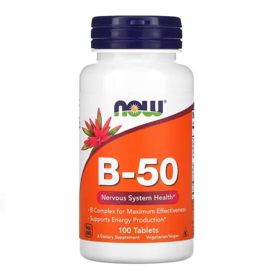 Vitamin B-50, 100 tablets, NOW Foods | Vitax.ro