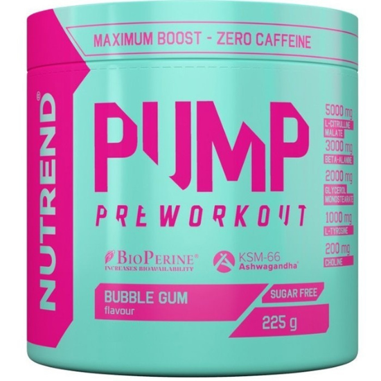 Pump Pre-Workout, Bubble Gum, 225g, Nutrend | Vitax.ro