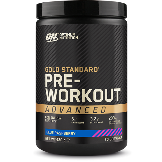 Gold Standard Pre-Workout Advanced, 420g, Blue Raspberry, Optimum ...
