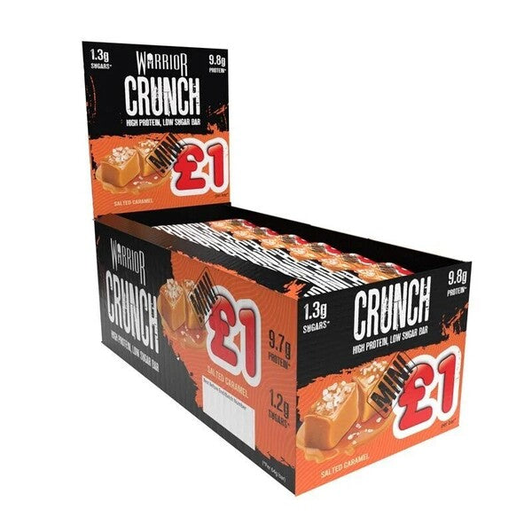 Crunch Bar Mini, Salted Caramel, 24 bars, Warrior | Vitax.ro