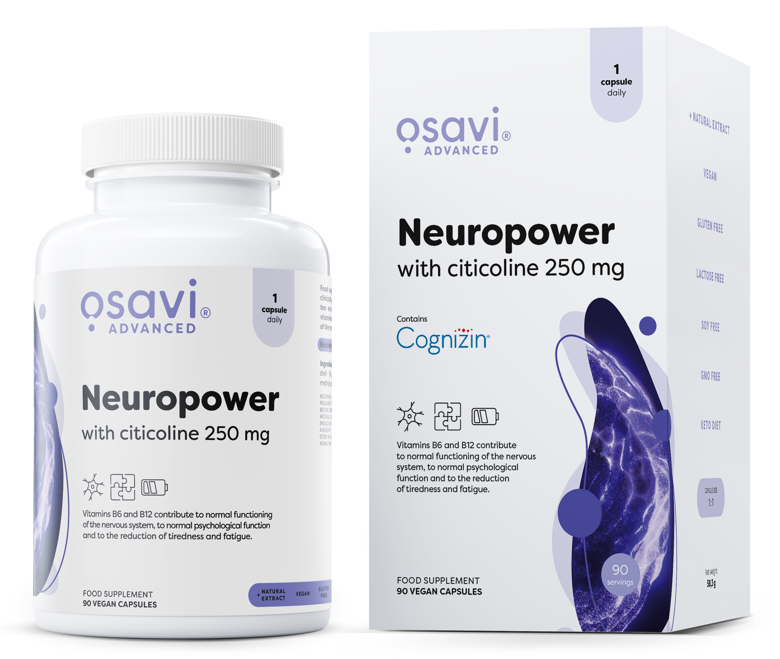 Neuropower with Citicoline, 250mg, 90 vegan caps, Osavi | Vitax.ro