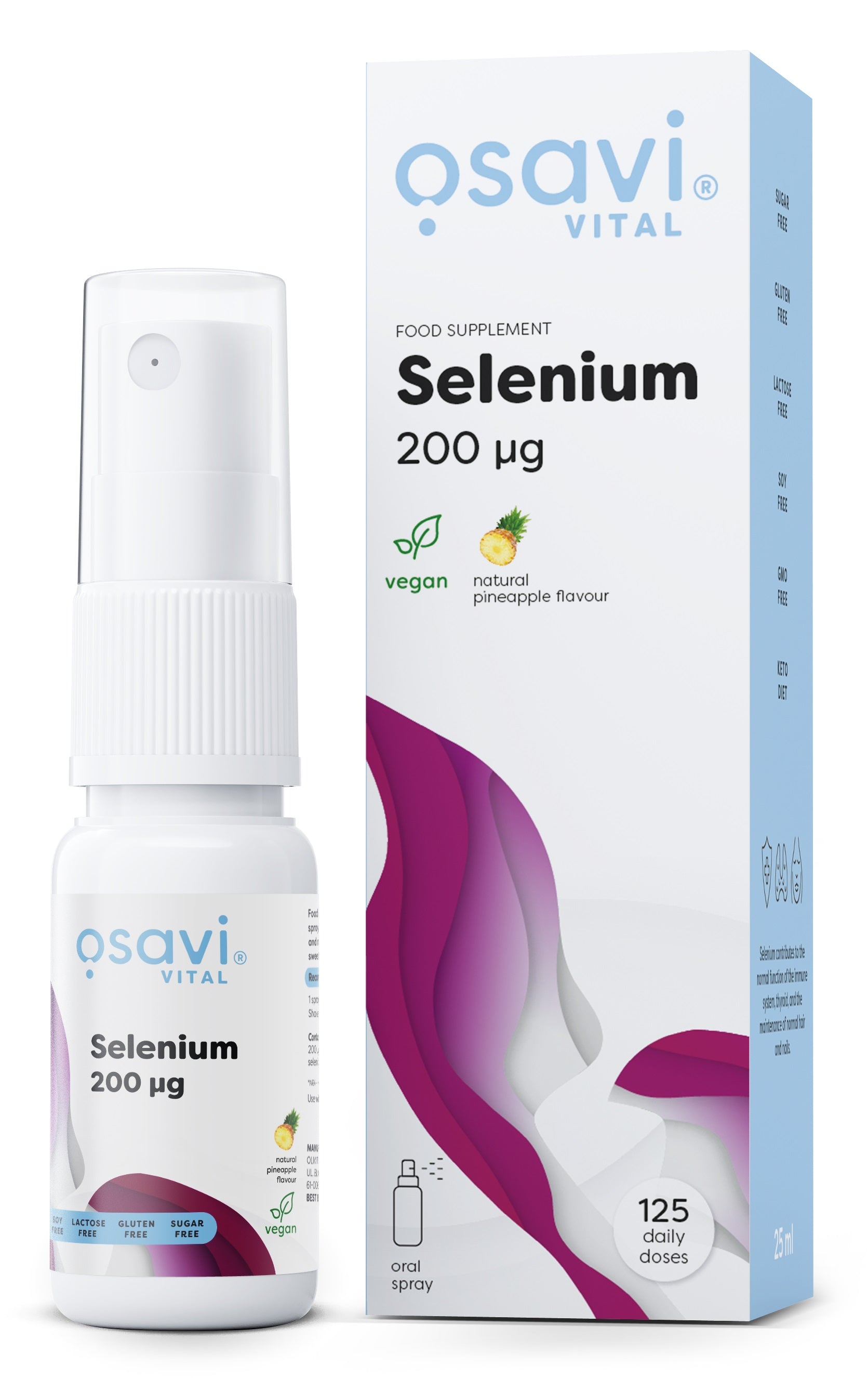 Selenium Oral Spray, 200mcg, Pineapple, 25 ml, Osavi | Vitax.ro