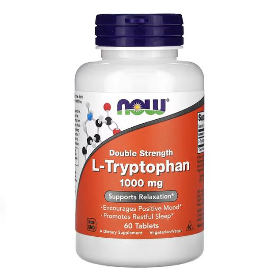 L-Tryptophan, 1000mg Double Strength, 60 tabs, NOW Foods | Vitax.ro