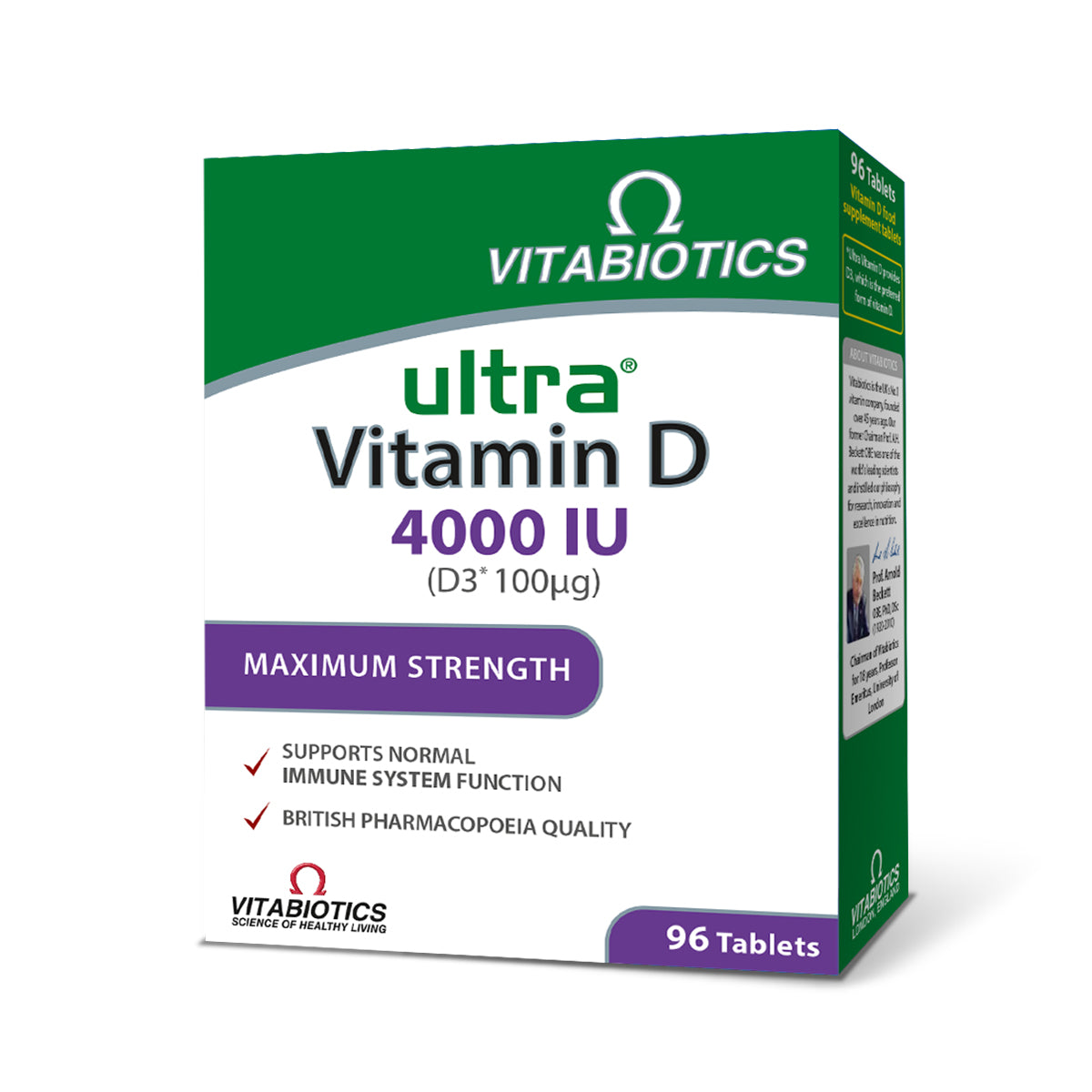 Ultra Vitamina D3 4000 UI, Vitabiotics, 96 Tablete | Vitax.ro