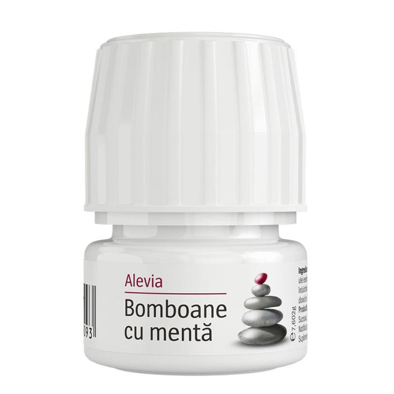 Bomboane cu Menta, Alevia, 60 Comprimate Masticabile | Vitax.ro