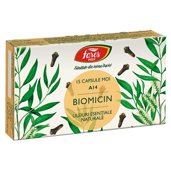 Biomicin Antibiotic Natural A14, Fares, 15 Capsule Moi | Vitax.ro