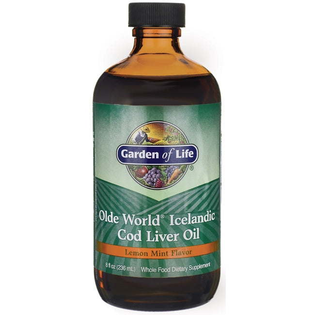 Olde World Icelandic Cod Liver Oil, Lemon Mint, 236 ml, Garden of Life ...