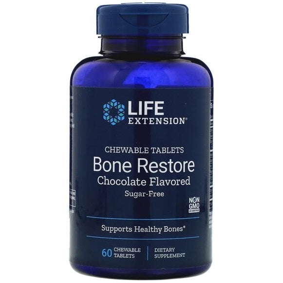 Bone Restore, Chocolate, 60 chewable tablets, Life Extension | Vitax.ro