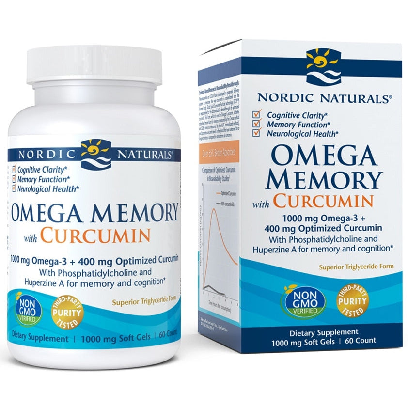 Memory Support with Curcumin, 1000mg, 60 softgels, Nordic Naturals ...