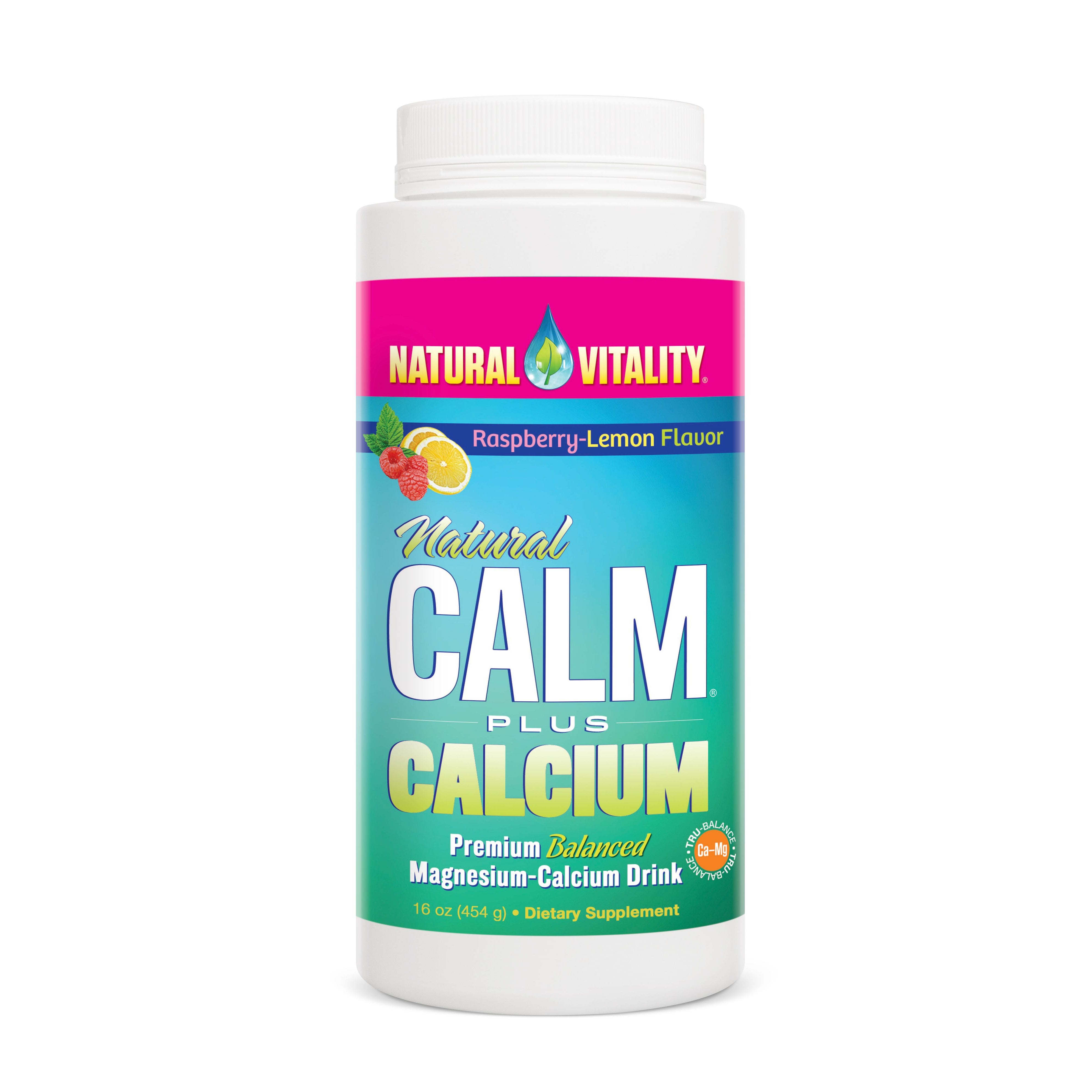 Natural Calm Plus Calcium, Raspberry Lemon - 454g | Vitax.ro