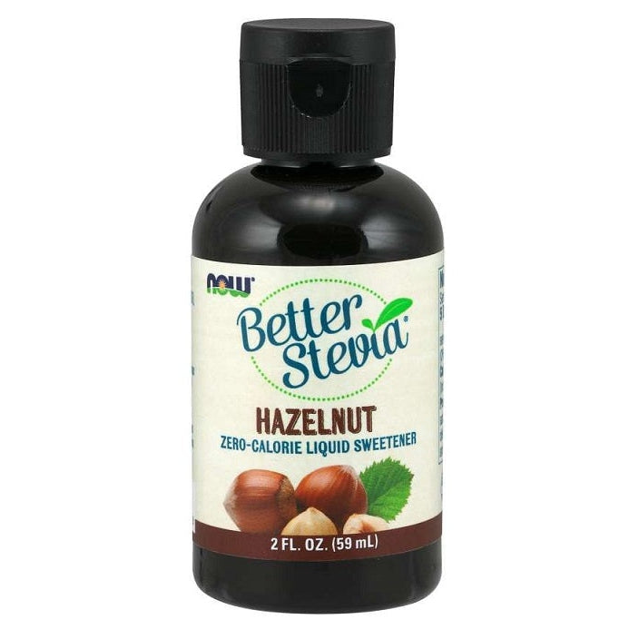 Better Stevia Liquid, Hazelnut, 59 ml, NOW Foods | Vitax.ro
