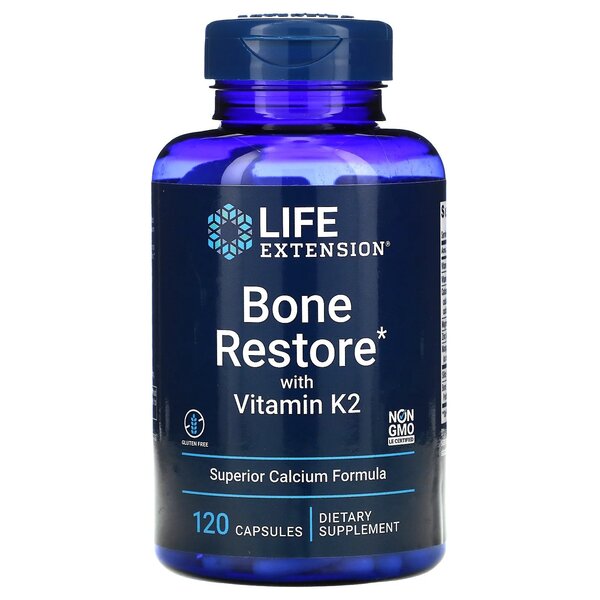 Bone Restore with Vitamin K2, 120 caps, Life Extension | Vitax.ro