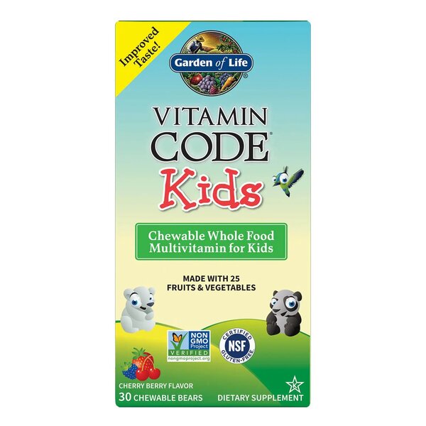 Vitamin Code Kids, Chewable Whole Food Multivitamin For Kids, Cherry ...