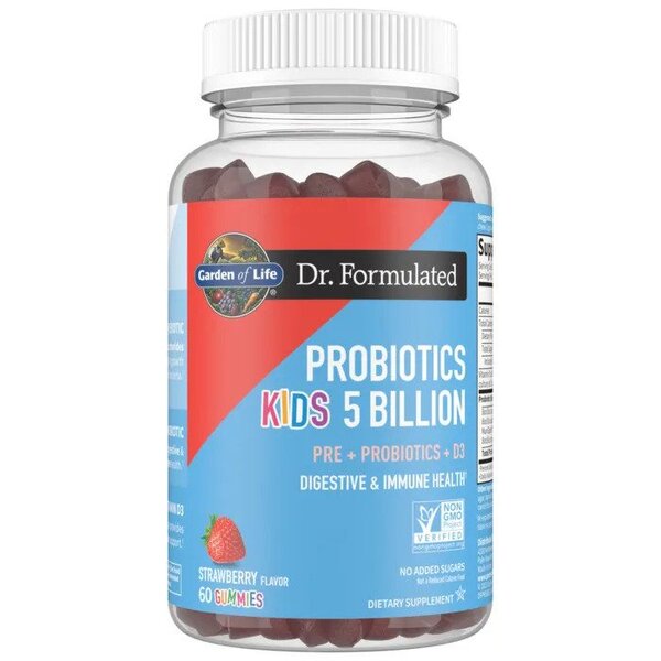 Dr. Formulated Probiotics Kid's 5 Billion Gummies, Strawberry - 60 ...